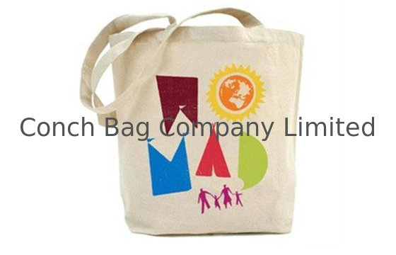 Customized monogrammed Printed Ecru Cotton cloth Tote bag For Promotion