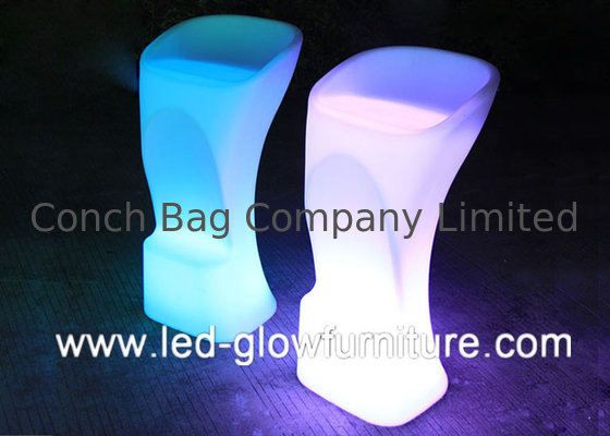 Modern Glowing LED Bar Chair / Stools , Polyethylene plastic illuminated cocktail table