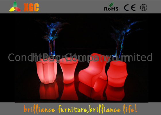 Polyethylene Bar Furniture LED lighting bar stools With Wireless Remote Control