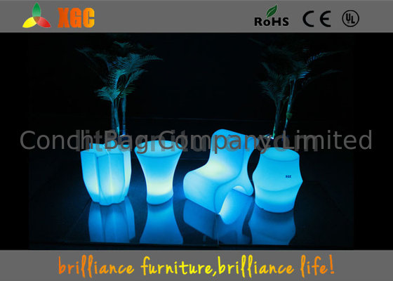 Polyethylene Bar Furniture LED lighting bar stools With Wireless Remote Control
