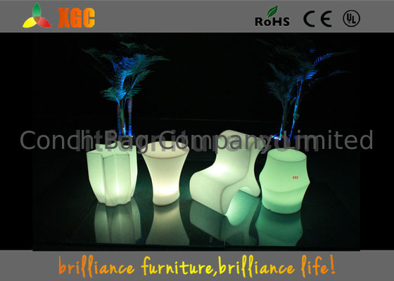 Polyethylene Bar Furniture LED lighting bar stools With Wireless Remote Control