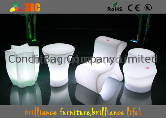 Polyethylene Bar Furniture LED lighting bar stools With Wireless Remote Control