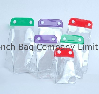 Promotion Clear PVC Packaging bags with buttons , personalized cosmetic bags