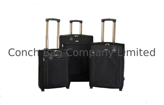 Polyester fabric external 2 wheels roller gear bag trolley travel luggage