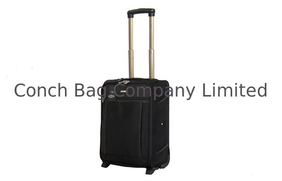 Polyester fabric external 2 wheels roller gear bag trolley travel luggage