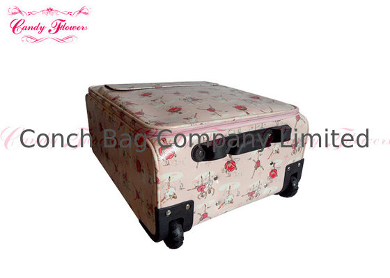 Girls Pink rugged travel luggage 20 inch cute 2 wheel suitcase