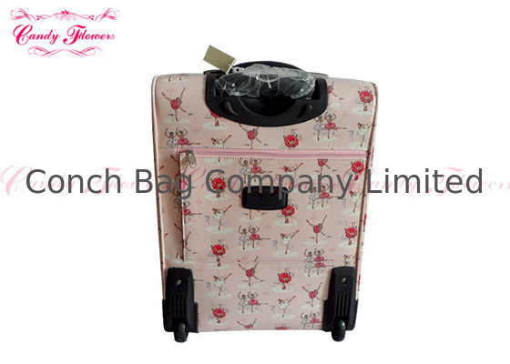 Girls Pink rugged travel luggage 20 inch cute 2 wheel suitcase