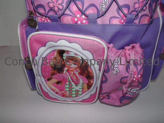 Pretty Cartoon Character Backpacks , Personalized Kids Backpacks Purple