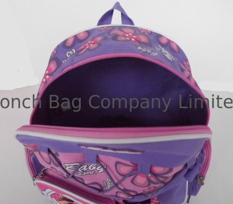 Pretty Cartoon Character Backpacks , Personalized Kids Backpacks Purple