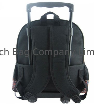 Black Trolley Kids School Backpacks , 600D Polyester Material