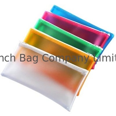  Clear Purple PVC Zipper Bank Bags Cosmetic Bag Makeup Case Toiletries Holder