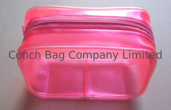 fashion zip pp red Biodegradable Plastic Bags for lady Cosmetic / gift