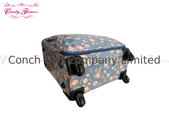 Blue flower 25 inch luggage Ladies Trolley Bag with Universal Wheel