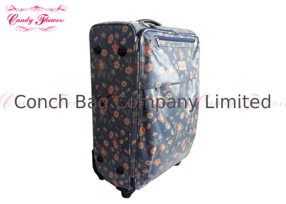 Blue flower 25 inch luggage Ladies Trolley Bag with Universal Wheel