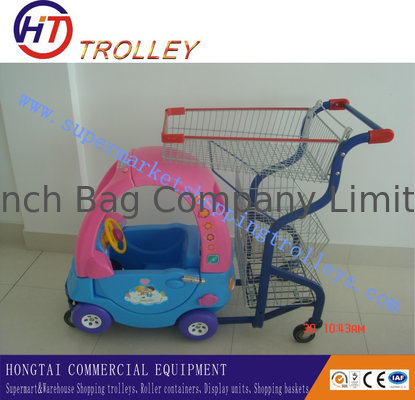 Solid Powder Plated Plastic Supermarket Baby Shopping Trolley Customized