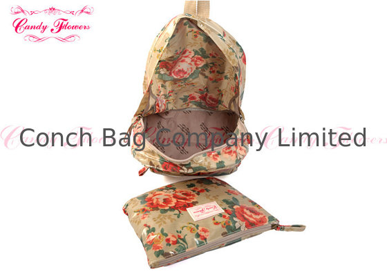 Fashionable PVC Waterproof Ladies Flower Print Backpack Floral school bag