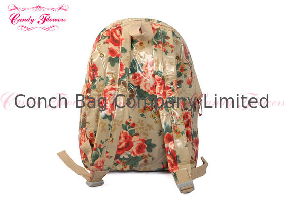 Fashionable PVC Waterproof Ladies Flower Print Backpack Floral school bag