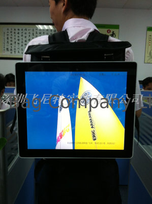 TFT 15 Inch Lcd Backpack Advertising Screen Video Display Digital Advertising Media