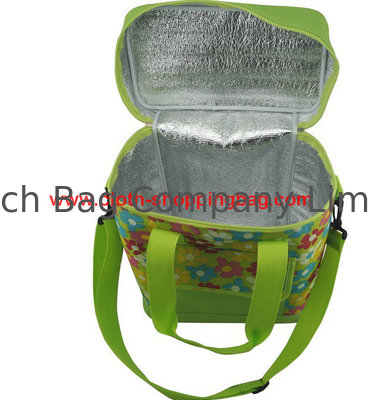 Eco friendly green insulated lunch bag for picnic , lunch shoulder bag