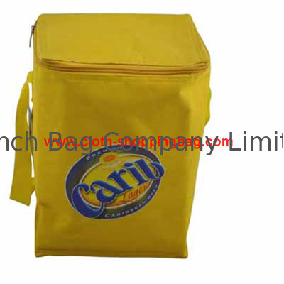 Yellow large built lunch bag for travel office , insulated cooler bag