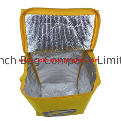 Yellow large built lunch bag for travel office , insulated cooler bag