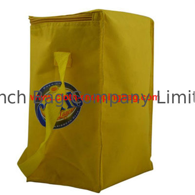 Yellow large built lunch bag for travel office , insulated cooler bag