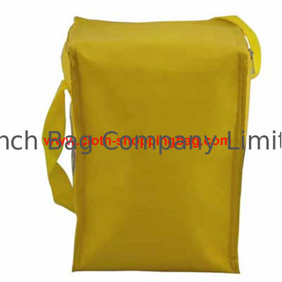 Yellow large built lunch bag for travel office , insulated cooler bag