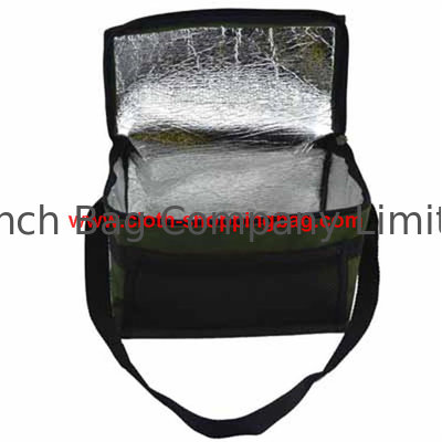 Dark green durable built cooler bag for man , insulated lunch bag