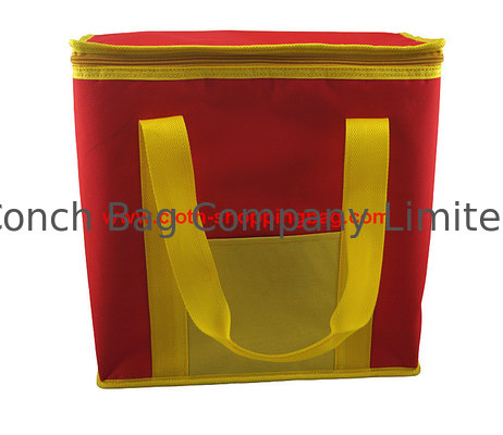 Eco friendly polyester foldable lunch bag for takeouts with zippered