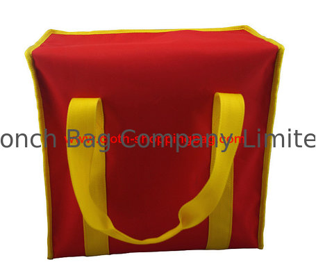 Eco friendly polyester foldable lunch bag for takeouts with zippered