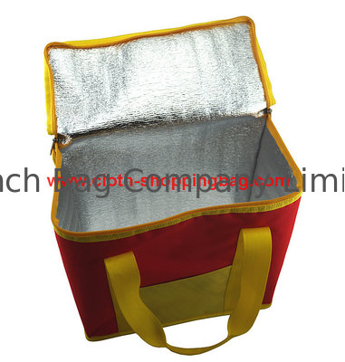 Eco friendly polyester foldable lunch bag for takeouts with zippered
