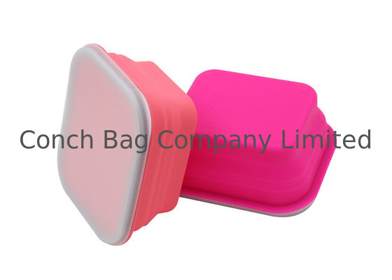 Eco-friendly Food Safe Silicone Kitchen Tools 600ml Collapsible Food Lunch Box
