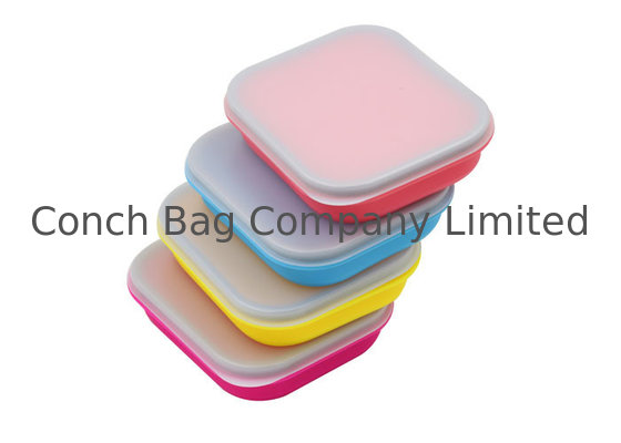 Eco-friendly Food Safe Silicone Kitchen Tools 600ml Collapsible Food Lunch Box