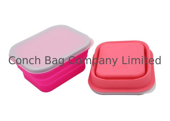 Eco-friendly Food Safe Silicone Kitchen Tools 600ml Collapsible Food Lunch Box