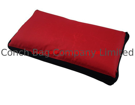 Red foldable built lunch bag with shoulder strap 600D oxford