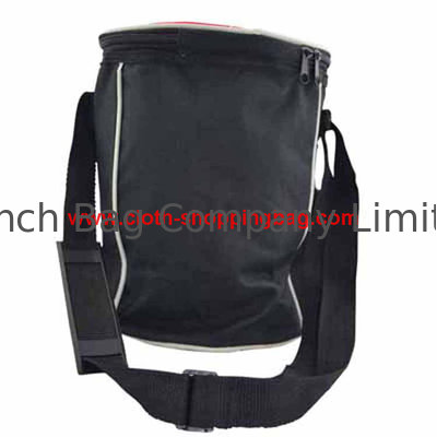 Cylindrical black / red large reusable built lunch bag for office lunch