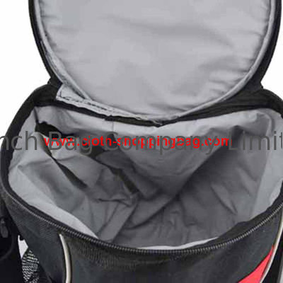 Cylindrical black / red large reusable built lunch bag for office lunch