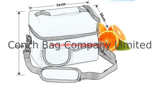 Insulated polyester lunch bag , orange built lunch bags for kids