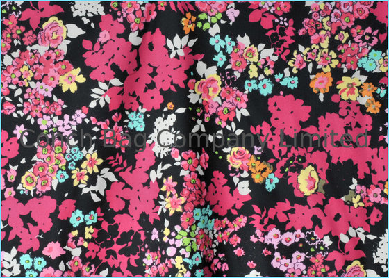 Flower Print Fabric / Matt Nylon Lycra Printed Spandex Fabric  1.5m*220gsm