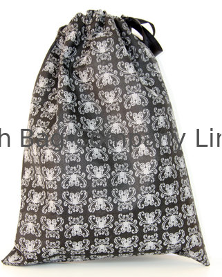 Black Eyelet Reusable Carrier Bags Non Woven Fabric