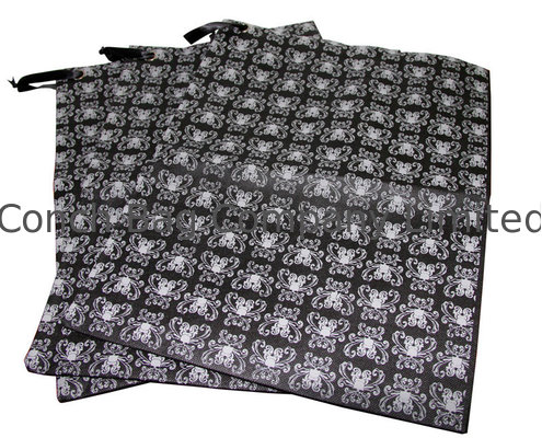 Black Eyelet Reusable Carrier Bags Non Woven Fabric