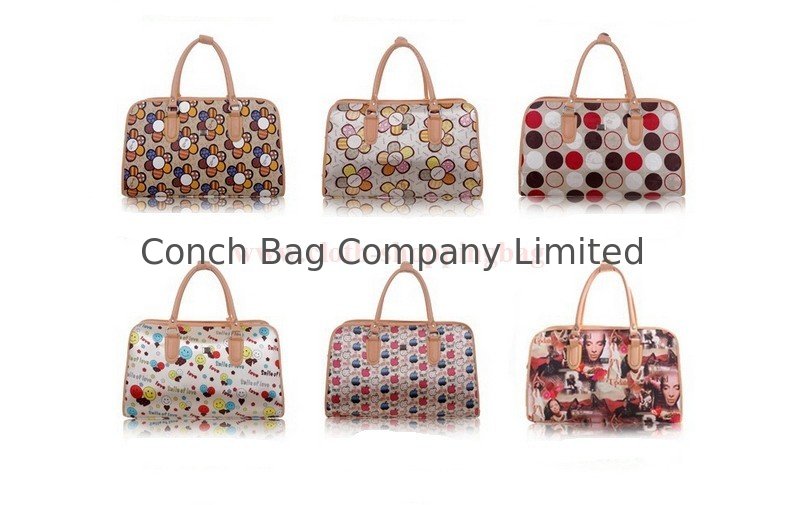 Cute apple pattern water proof cloth travel bags travel suitcase with zipper