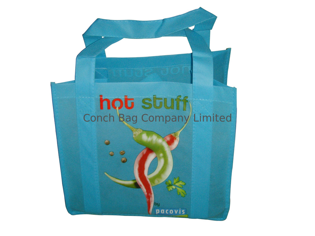 Embossing Blue 80gsm Non Woven Fabric Bags , Custom ECO Bags