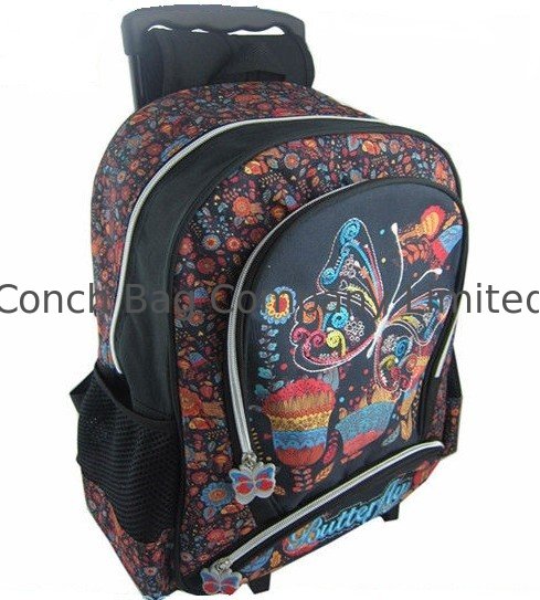 Black Trolley Kids School Backpacks , 600D Polyester Material
