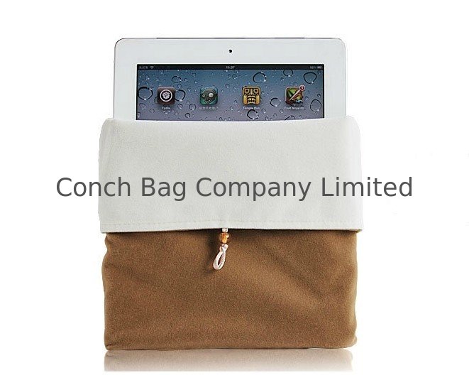 Soft Flannel Cloth Tablet PC Pouch , Red Table PC Protective Bag