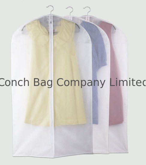 Transparent PEVA Suit Cover Garment Bag with Silk-Screen Printing