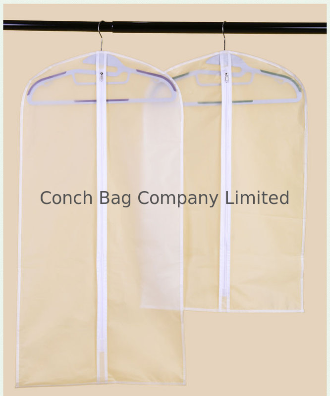 Transparent PVC Suit Cover Garment Bag with Hot Transfer Printing