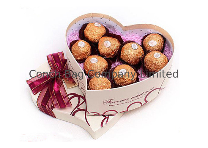 Heart Shape Chocolate  Recycled Cardboard Gift Boxes , OEM