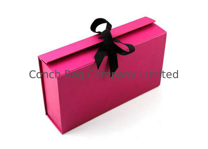 Red Ribbon Matt Lamination Recycled Cardboard Gift Boxes