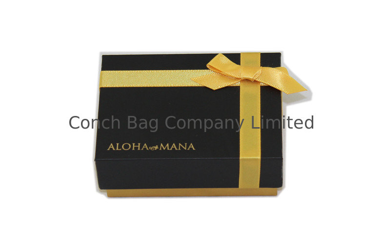Jewelry Packaging Box Recycled Cardboard Gift Boxes With Ribbon Crossed
